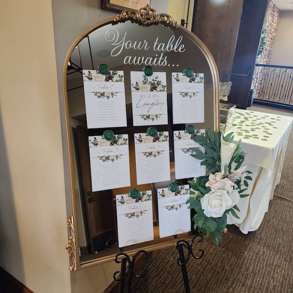 Custom Table Seating Cards,guest Names,table Placement Sign,seating ...