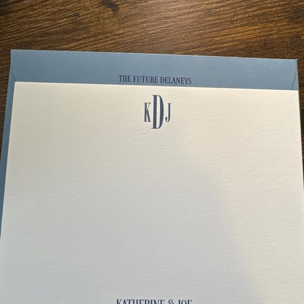 Personalized Note Cards Set, Monogram Stationery for Couples ...