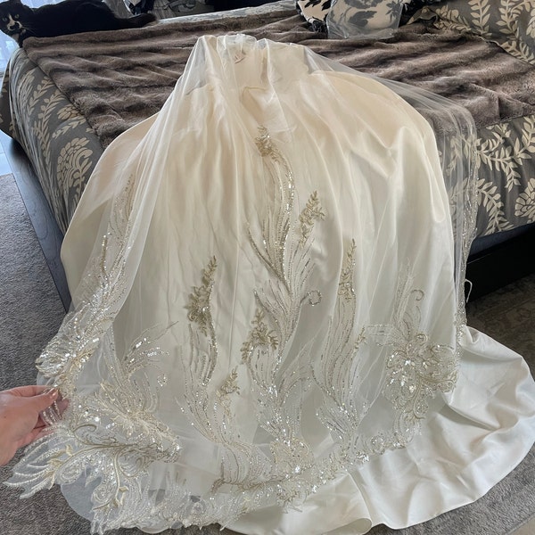 Soft Flower Lace Bridal Juliet Veil Boho Short Wedding Cap Veil 1930s ...