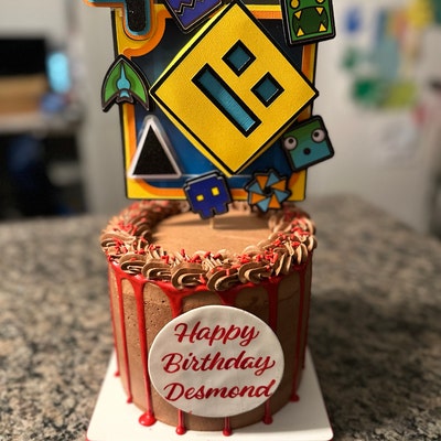 Geometry Dash Cake Topper - Etsy