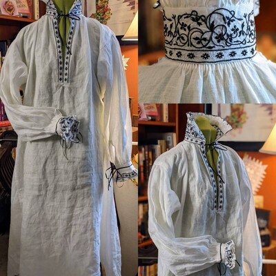 Lady in Green Blackwork Collar Machine Embroidery Designs Set - Etsy