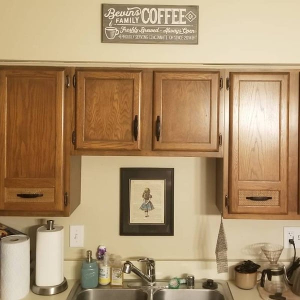Personalized Coffee Shop Farmhouse Retro Style Wood Sign. 3 Sizes 9 ...
