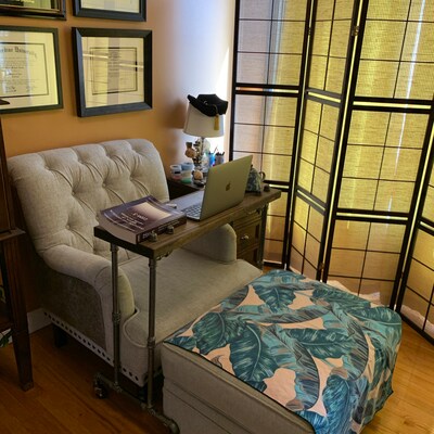 The ORIGINAL Rolling Over-the-bed Table Laptop Lap Desk TV Food Bedside ...