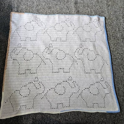 Crochet Baby Blanket Pattern Filet Crochet Baby Blanket Crochet Pattern ...