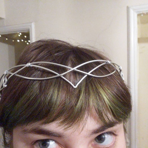 Silver Aluminum Elf Crown - Elven Fae Fairy Circlet Headpiece | "elissa ...