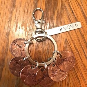 Personalized Penny Keychain Custom Grandkids Names Gift, Family Tree ...