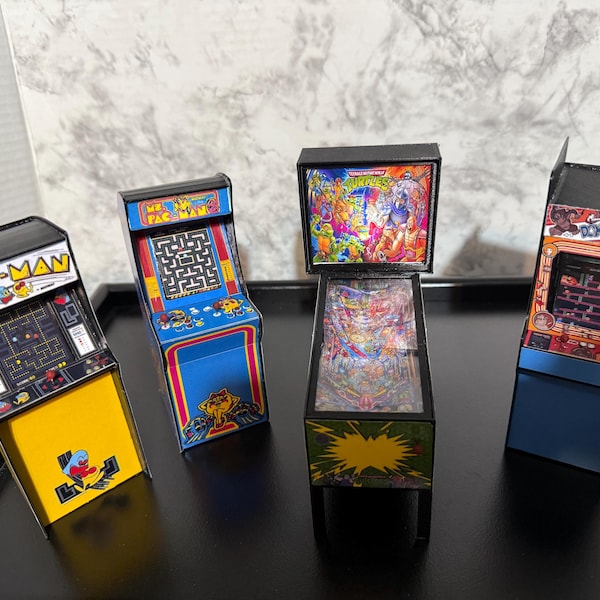 1/12 Scale Pinball Machine, Handmade Miniature Dollhouse, 80s 90s Retro ...