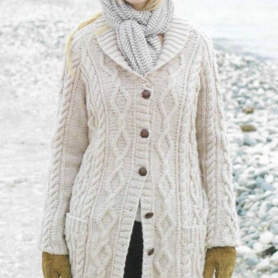 Women Crochet Long Sweater Pattern Cardigan Crochet Pattern Motif Long ...