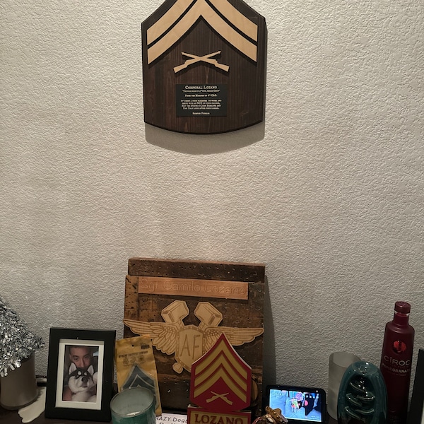 USMC Marine Corp Enlisted Rank Standing Name Plate - Military Promotion ...