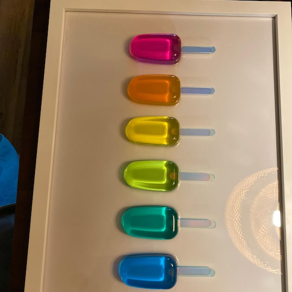 Large Rainbow Gummy Bear Resin Wall Art: Handmade Pop Art Decor (12x24 ...