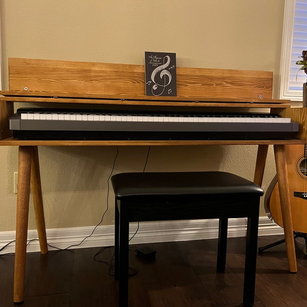 Mid Century Modern Solid Wood Piano Keyboard Stand - Etsy