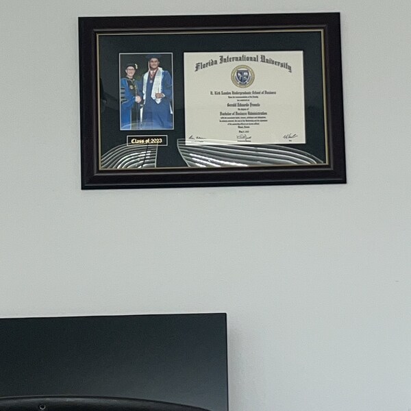 Handmade Diploma Frame for Diploma Size 8.5x11 - Black Mat, Burgundy W ...