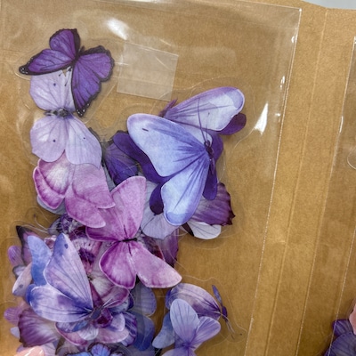 40 Clear Blue Translucent Butterfly Stickers Clear Blue Butterfly ...