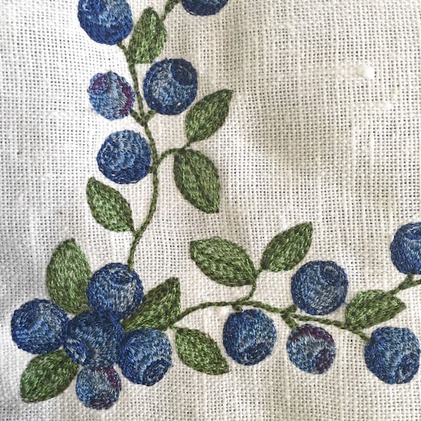 Blueberry Machine Embroidery Design 2 SIZES, Blueberry Digital ...