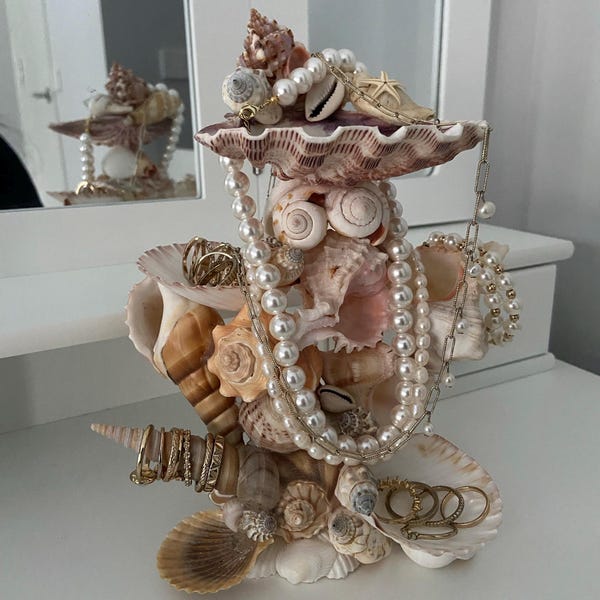 CORAL - Shell Jewelry Holder - Jewellery Display- Beach and Ocean ...