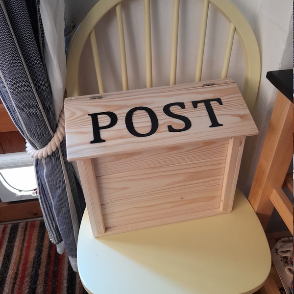 Mailbox, Wood Mail Box, Unfinished Mailbox, Outdoor Mail Box, Wall ...