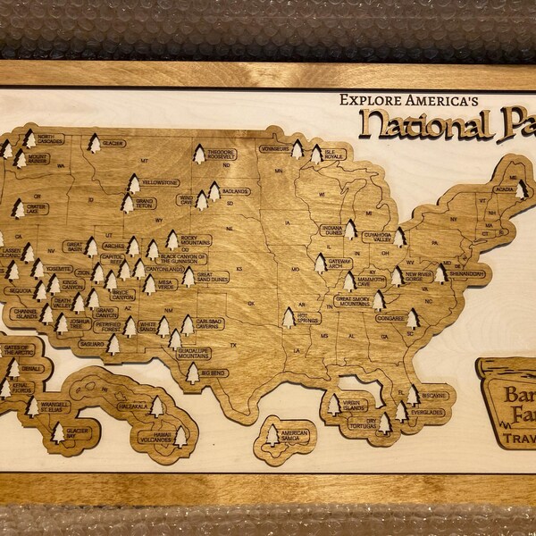 Custom USA National Parks Travel Map | Camper RV Gift | 5th Anniversary ...