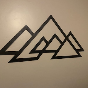 Geometric Mountains Wood Wall Art Panels Abstract Wooden - Etsy