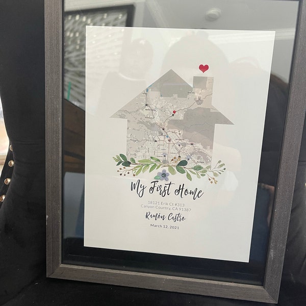 New Home Gift, Housewarming Gift for Couple, New House Map, First Home ...