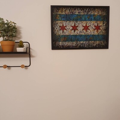 Flag of Chicago City, Hand Painted Distressed Vintage Flag of Chicago ...