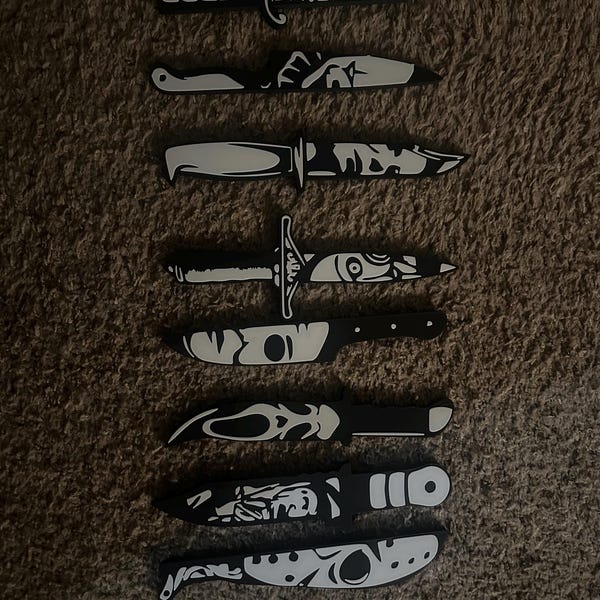 Horror Set Splatter White! Plastic 8 Pieces Ghostface,chucky, Freddy ...