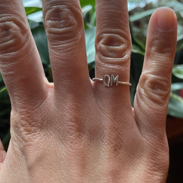 Duo Initial Ring • Custom Letter Ring by Caitlyn Minimalist ...