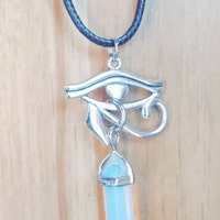 Eye of Rah Necklace Eye of Horus With Crystal Pendant Eye of - Etsy