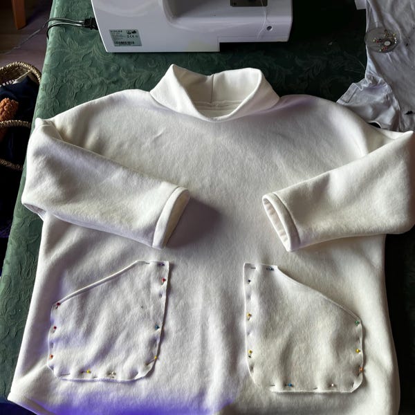 Libby Funnel Neck Sweatshirt Sewing Pattern: Drop Shoulder Knit Top ...
