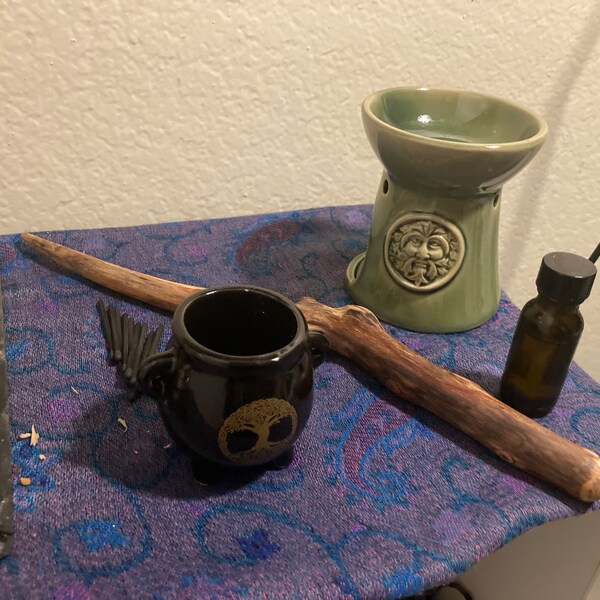 Mini Cauldron Burner Black Ceramic Cauldron Altar Burner Incense Holder ...