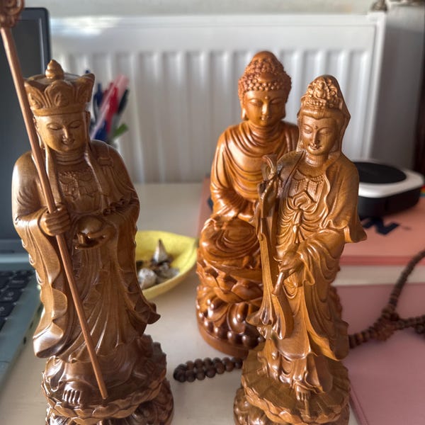 Happy Buddha Laughing Buddha Statue, Maitreya Buddha, Wooden Buddha ...
