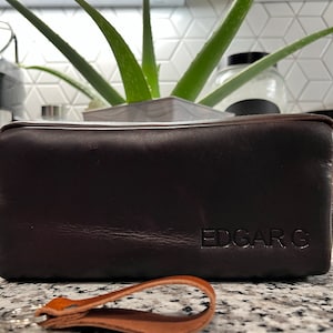 Custom Groomsmen Gift Leather Doop Kit Bag Leather Toiletry - Etsy