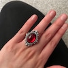 Victorian Gothic Ring - Ruby Red Ornate Silver Filigree Steampunk Ring ...