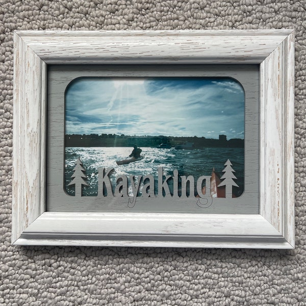 Kayaking Tabletop Picture Frame - Holds 4x6 Photo - Multiple Color ...