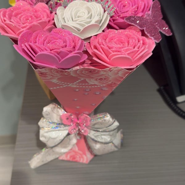 Flower Bouquet Box Template, Flower Box, Flower Bouquet, Gift Box, Rose ...