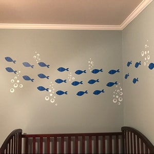 SCHOOL OF FISH Wall Decals Nursery Children Decor Underwater Set by ...
