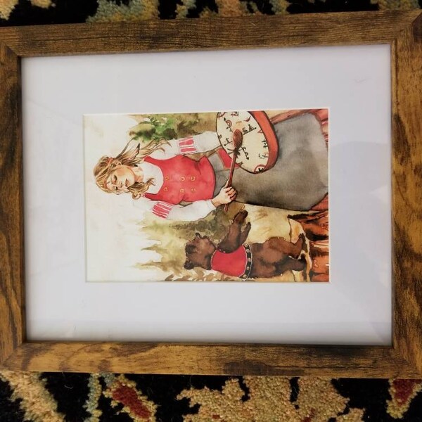 Queen of Goats. Art Print Illustration of a Woman Holding a Baby Goat ...