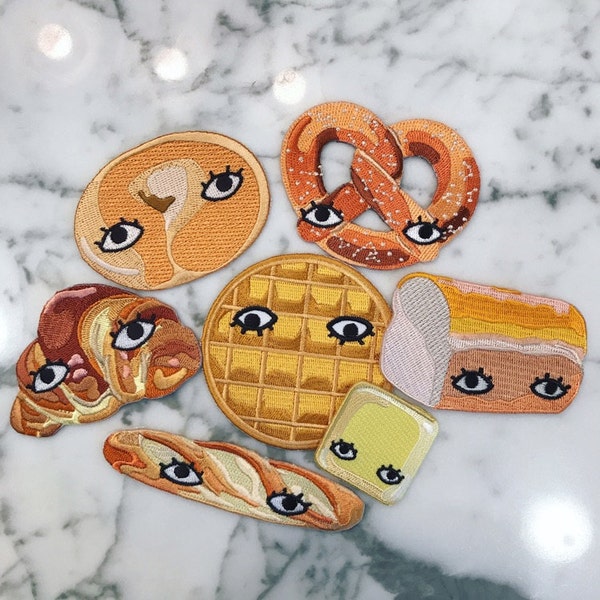 Baker's Basket - Set of Any Six Iron on Patches Food With Eyes Mix N ...