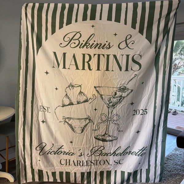 Coastal Cowgirl Bachelorette Tapestry, Custom Beach Party Banner Decor ...