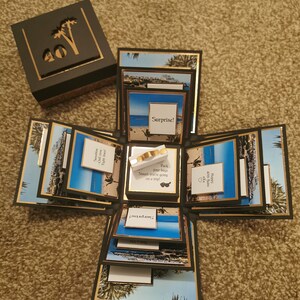 Navy Blue & Silver Exploding Wedding Invitation Boxes Luxury - Etsy