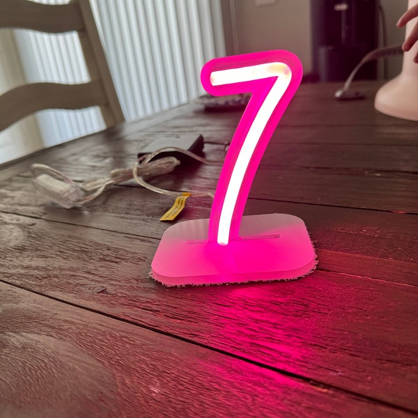 Number Neon Light,custom Neon Sign,usb Desk Lamp,battery Table Light ...