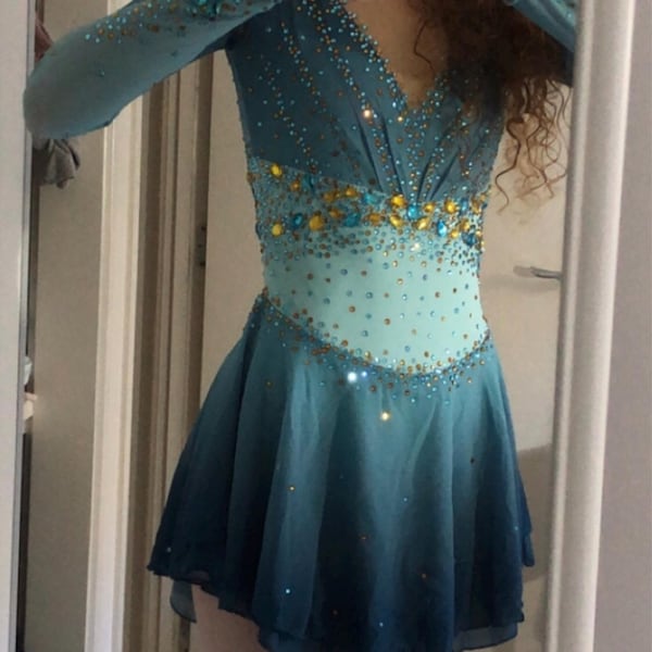 Ice Skating Dress “summer Night” - Etsy