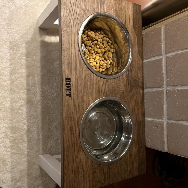 EXTRA LARGE Double Elevated Dog Food Stand 35cm Height BILAR Pet Feeder ...