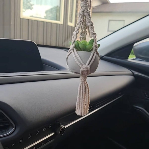 Macrame Car Charm, Christian Themed Car Decor, Macrame Car Diffuser ...
