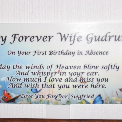 One Year Death Anniversary Grief Keepsake Card, One Year Since You Left ...