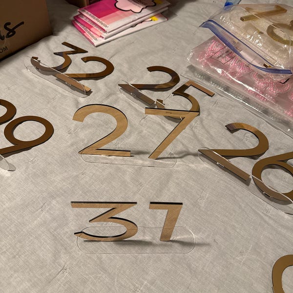 Silver Table Numbers Glitter Table Numbers Acrylic Table Numbers Table ...