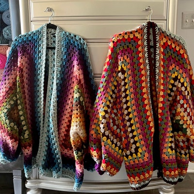 US & NL Crochet Pattern Boho Hexa Cardigan Boho Retro - Etsy