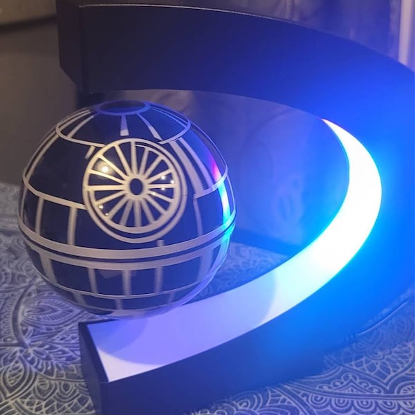 Floating DEATH STAR Darth Sith Desk Lamp Star Wars Night Light Plug in ...