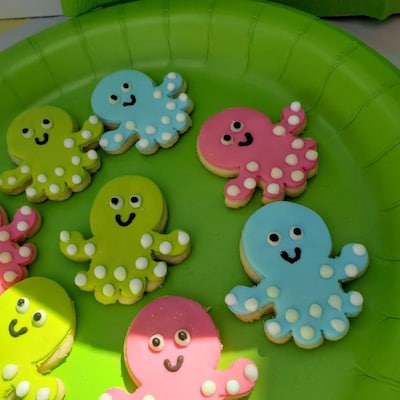 Octopus Sugar Cookies Mini Cookies Nautical Cookies - Etsy