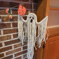 Halloween Macrame Ghost Spooky Wall Hanging for Gothic Decor V73 - Etsy ...