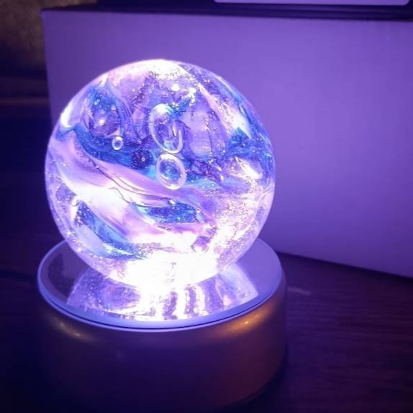 Display Base, Pet Memorial Orb Light, Crystals, Rotating Display Stand ...